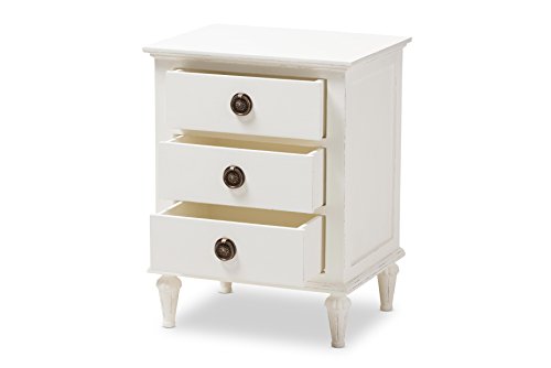 Baxton Studio 3-Drawer, White Wash