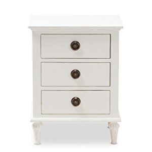 Baxton Studio 3-Drawer, White Wash