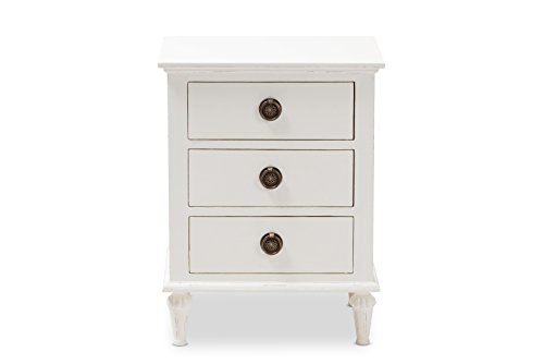 Baxton Studio 3-Drawer, White Wash