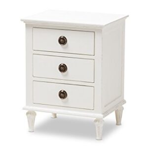 Baxton Studio 3-Drawer, White Wash