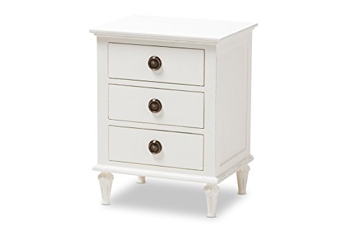 Baxton Studio 3-Drawer, White Wash