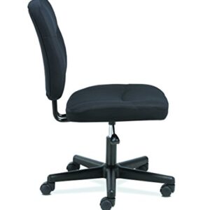 HON Sadie Home Office Desk Chair No Arms, Swivel Desk Chair With Wheels, Task Computer Chair for Office Desk, Black