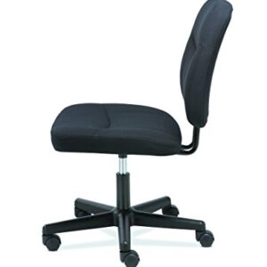 HON Sadie Home Office Desk Chair No Arms, Swivel Desk Chair With Wheels, Task Computer Chair for Office Desk, Black