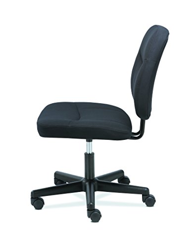 HON Sadie Home Office Desk Chair No Arms, Swivel Desk Chair With Wheels, Task Computer Chair for Office Desk, Black