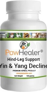 hind leg weakness: yin & yang decline - 100 grams-herbal powder-dogs & pets - supports dogs with arthritis & muscle mass loss