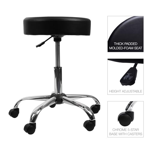 Alera ALEUS4716 19.69 in. to 24.80 in. Seat Height Height Adjustable Backless Lab Stool - Black