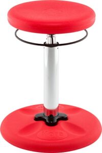 kore design adjustable height wobble chair, active sitting stool for children, kids, teens: better than a balance ball, flexible classroom seating, adjusts from 16.5 to 24 inches. red