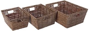 whitmor distressed rattique storage baskets set of 3