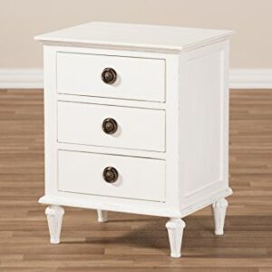 Baxton Studio 3-Drawer, White Wash