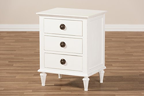 Baxton Studio 3-Drawer, White Wash