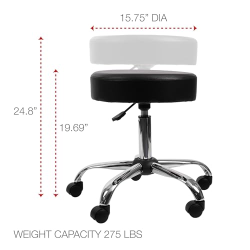 Alera ALEUS4716 19.69 in. to 24.80 in. Seat Height Height Adjustable Backless Lab Stool - Black