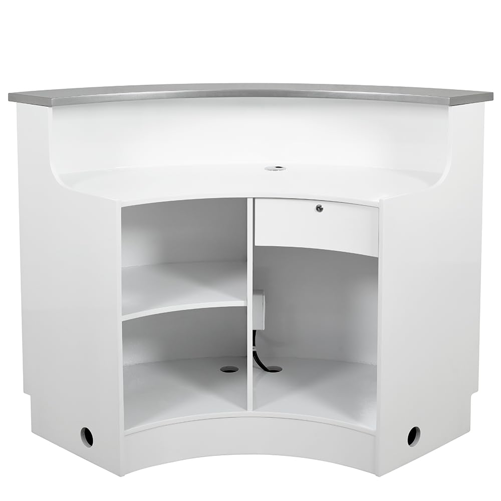 LED Illuminated Curved Reception Desk Reception Area Counter Janus Round