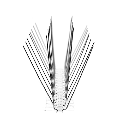 Bird B Gone - Pre-Assembled EnviroSpike Stainless Steel Anti Bird Spikes (10') - UV-Stabilized Polycarbonate Base - Humane Deterrent - Stops Pigeons & Birds from Roosting On Rooftops, Ledges, Fences