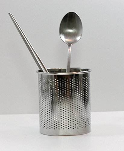 Stainless Steel Cutlery Utensil Holder (Small Oval) Chopsticks Holder for Dishwasher