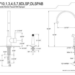 Kingston Brass LS8710DLSP Concord Kitchen Faucet, Matte Black