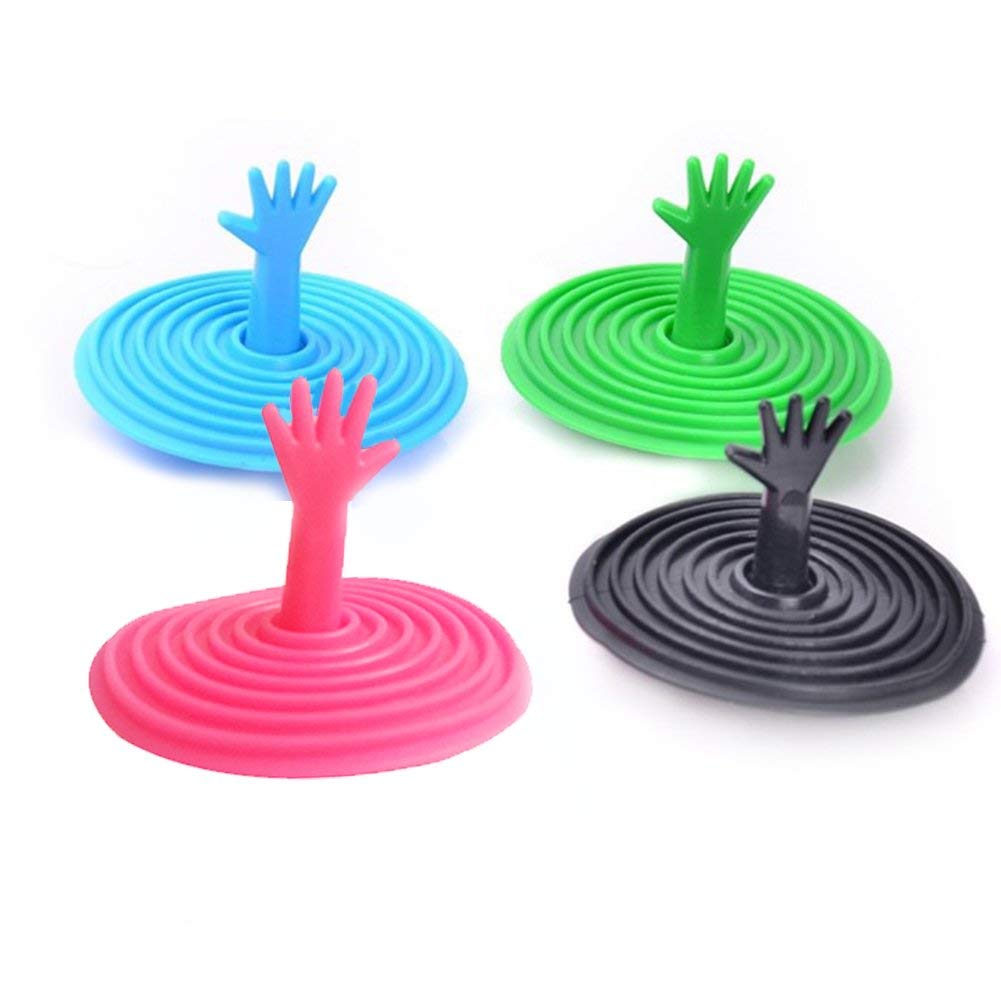 Archi Rubber Palm-Shaped Sink Bathtub Drain Plug Stopper Random Color