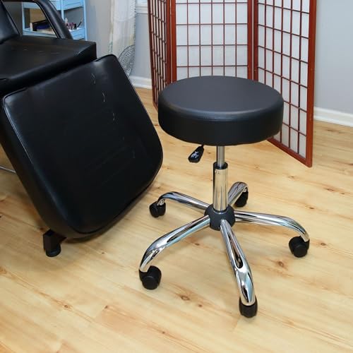 Alera ALEUS4716 19.69 in. to 24.80 in. Seat Height Height Adjustable Backless Lab Stool - Black