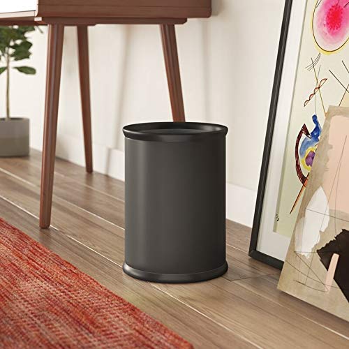 Kraftware Fun Colors Oval Wastebasket, 14”, Black