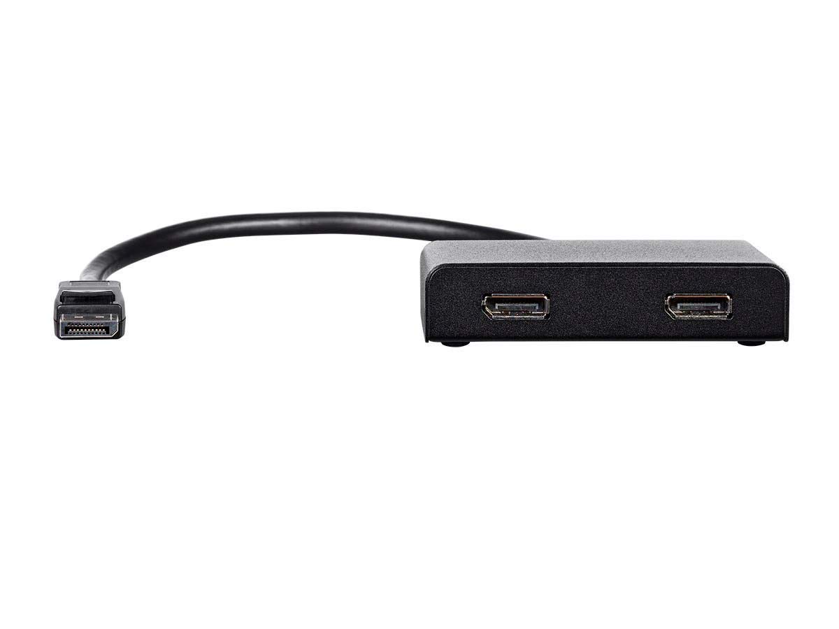 Monoprice DisplayPort 1.2 to DisplayPort Multi-Stream Transport (MST) Hub - 2-Port, DP to DP, Ideal for Digital Signage, Large Video Displays in Schools, 7.6 x 5.8 x 1.3