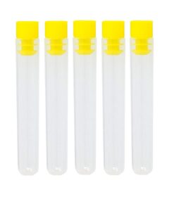 test tubes plastic (pp) with yellow caps, 11.4 x 76 mm 25 pack