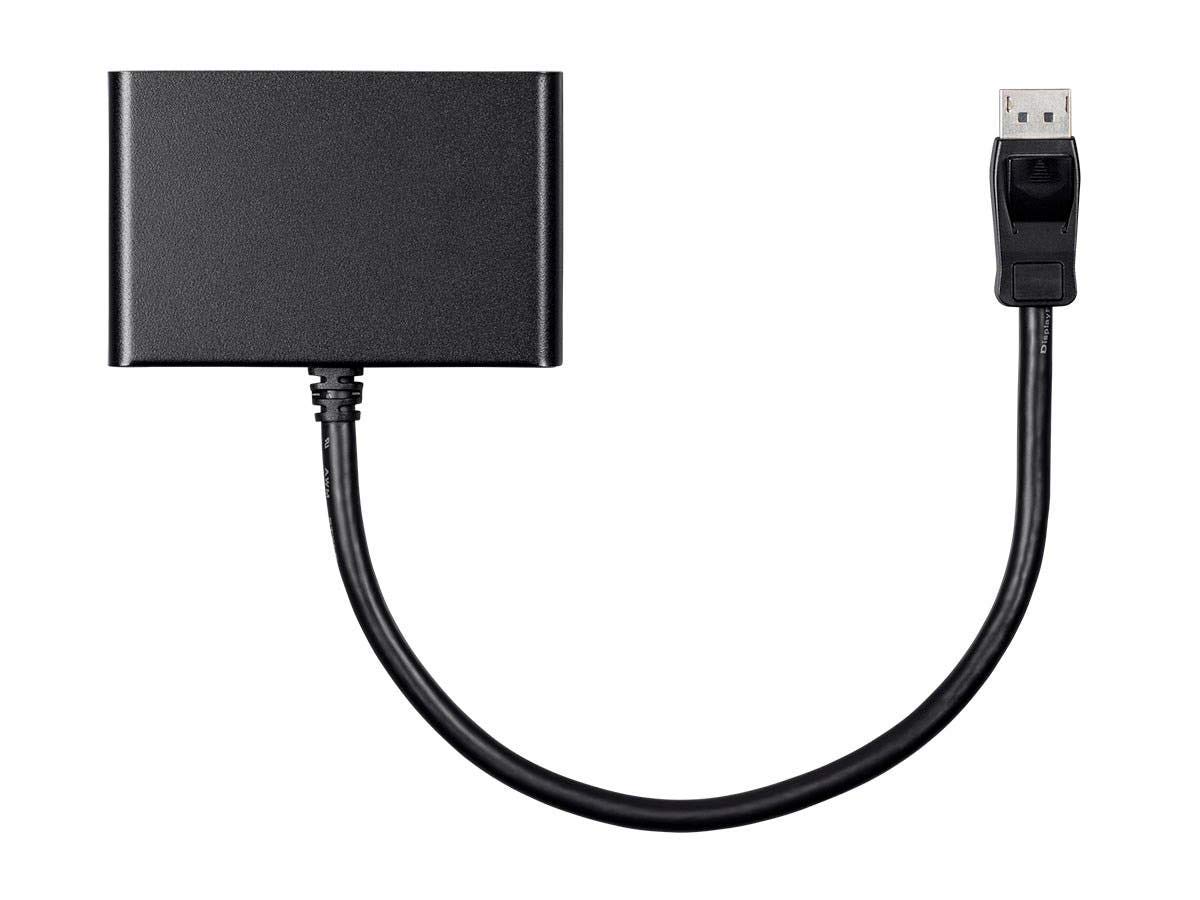 Monoprice DisplayPort 1.2 to DisplayPort Multi-Stream Transport (MST) Hub - 2-Port, DP to DP, Ideal for Digital Signage, Large Video Displays in Schools, 7.6 x 5.8 x 1.3