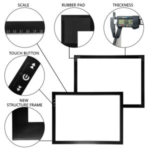 HSK A3 Artist tracing Light Box Copy Table, 12V1A Adapter Power Dimmerable 6000 Lux Lock Button Artcraft Light Pad for Tatto Drawing, Sketching, Animation,Diamond Painting