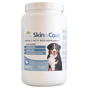 pet’s choice pharmaceuticals skin & coat, omega-3 soft chews for large to giant dogs, 150 ct