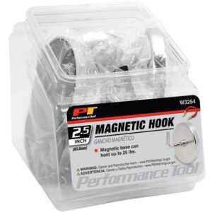 Performance Tool W3254 Heavy Duty Magnetic Hook with 25 lb. Capacity, Ideal for Garage, Workshop, Home or Office