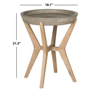 Safavieh Outdoor Collection Celeste Modern Concrete Round 21.2-inch End Table