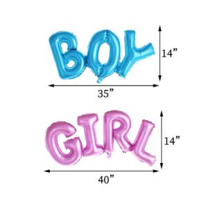 AnnoDeel 2 pcs BOY GIRL Letter Balloons, 40"*14"inch One-piece Alphabet Baby Foil Balloons for Baby Birthday Party Decorations