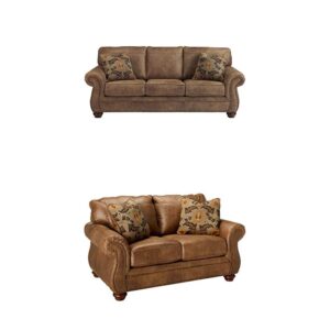 ashley furniture signature design - larkinhurst sofa - contemporary style couch - earth with larkinhurst contemporary loveseat - earth