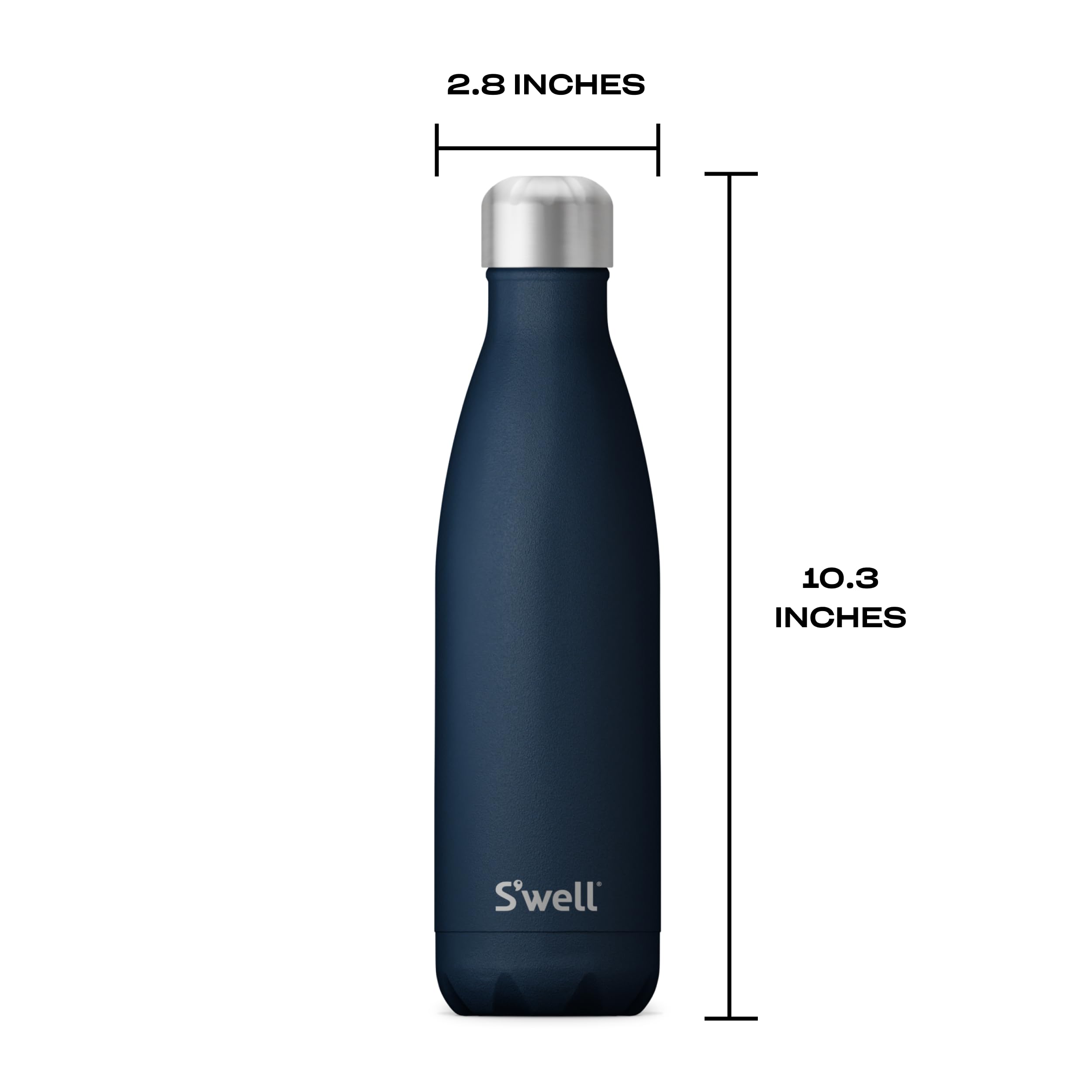 S'well Stainless Steel Water Bottle, 17oz, Azurite, Triple Layered Vacuum Insulated Containers Keeps Drinks Cold for 36 Hours and Hot for 18, BPA Free, Perfect for On the Go