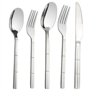 lesbin 30-piece stainless steel flatware silverware, service for 6