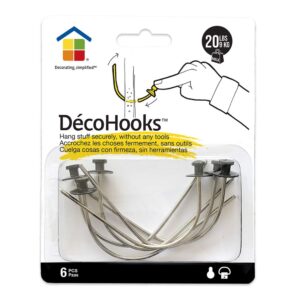 under the roof decorating 100145 picture hangers, small head, black, 6 piece