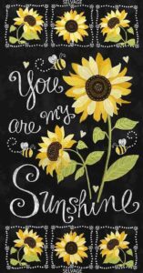 timeless treasures fabrics you are my sunshine sunflowers and bees black 24" sunflower chalkboard p