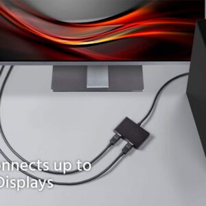 Monoprice DisplayPort 1.2 to DisplayPort Multi-Stream Transport (MST) Hub - 2-Port, DP to DP, Ideal for Digital Signage, Large Video Displays in Schools, 7.6 x 5.8 x 1.3