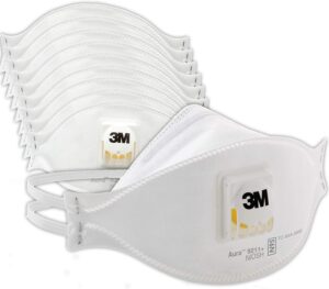 3m 58887719997169 aura 9211plus disposable n95 respirators w/cool flow valve (pack of 10)