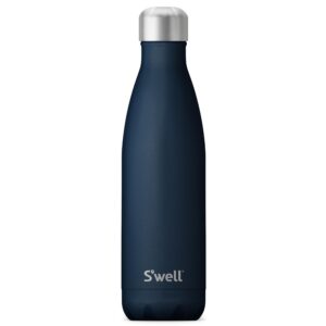 s'well stainless steel water bottle, 17oz, azurite, triple layered vacuum insulated containers keeps drinks cold for 36 hours and hot for 18, bpa free, perfect for on the go