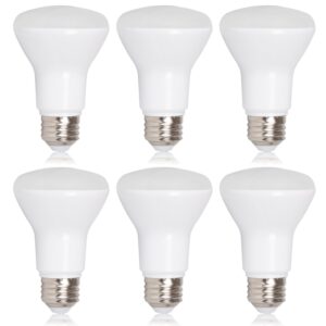 maxxima led br20 bulbs - 50 watt equivalent dimmable 7 watt warm white 3000k r20 led lightbulb, 600 lumens, featuring an e26 base, ideal for track or recessed lighting - 6 pack