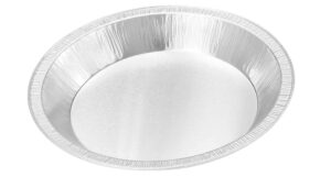 kitchendance disposable aluminum foil pans - 9 inches round oven safe aluminum foil baking pan, heavy duty aluminum foil pans perfect for baking, cooking, and preparing food, #922, pack of 10