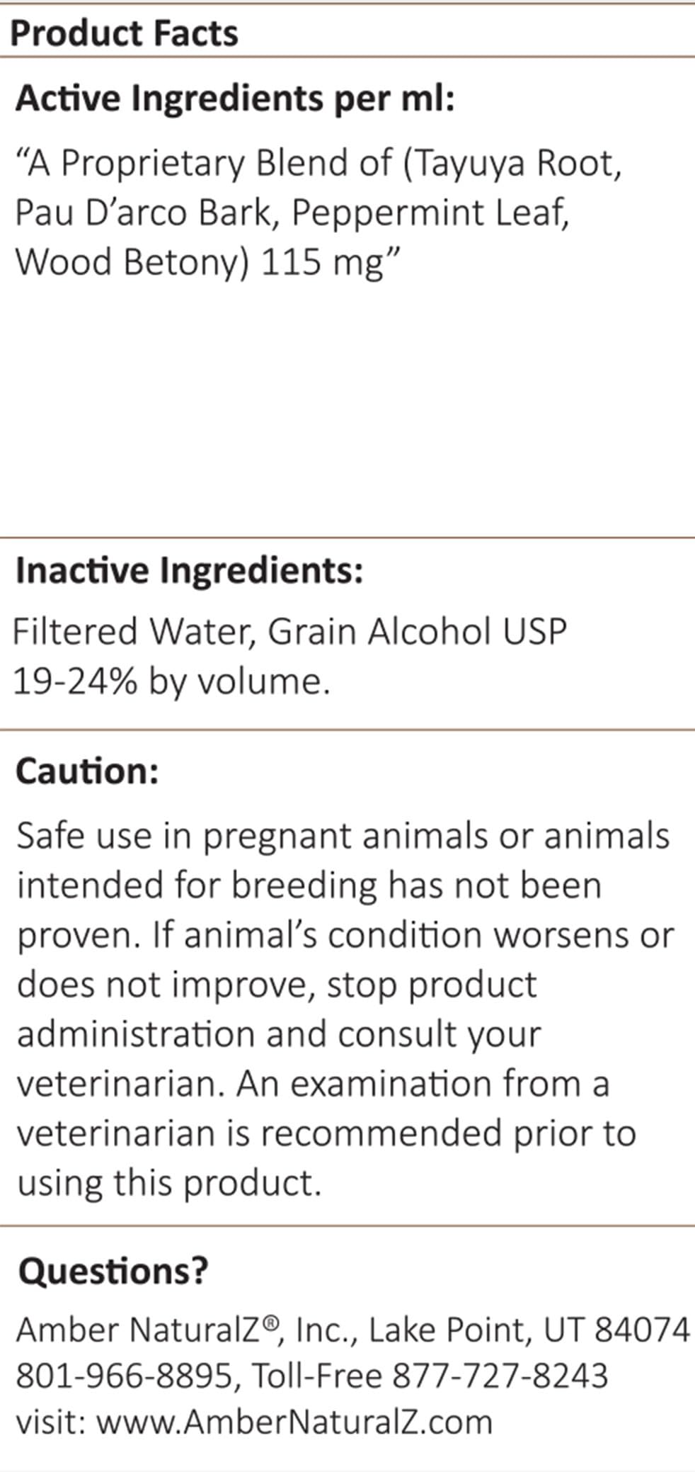 AMBER NATURALZ Pyntril Peaceful Mind Herbal Supplement for Dogs, Cats, Birds, Guinea Pigs, and Rabbits | Herbal Pet Supplement for Relaxation | 1 Fluid Ounce Glass Bottle | Manufactured in The USA