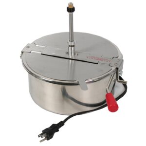 16-ounce popcorn machine kettle - 1350w replacement popper with lid, stirrer, gear shaft, and 3-prong plug by great northern popcorn