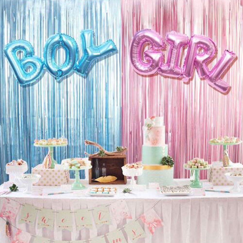 AnnoDeel 2 pcs BOY GIRL Letter Balloons, 40"*14"inch One-piece Alphabet Baby Foil Balloons for Baby Birthday Party Decorations