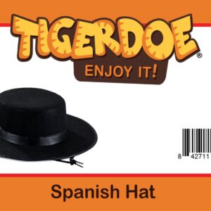 Tigerdoe Spanish Hat - Gaucho Hat - Amish Hat - Black Flat Top Fedora Costume Hats