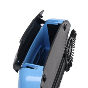 Household Sweeping Machine,Hand Push-Type Automatic Without Electricity Sweeper Broom Portable Cleaning Machine 3 in 1 Dustpan and Trash Bin (Blue)