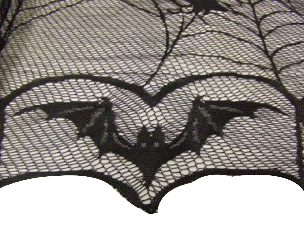 Awtlife Halloween Lace Tablecloth Bat Spider Web For Halloween Party Decor 48"x96"