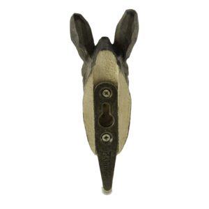 WILDLIFEGARDEN Hand-Carved Donkey Hook, Sturdy Wood Wall Hook with Artisanal Life-Like Figurine, Easy-to-Install, Designed in Sweden