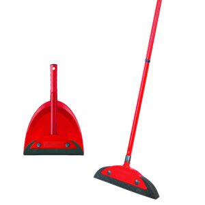 vileda 158735 super classic broom with triangular handle and super duster classic sweeping set broom set – red, 16 x 49 cm