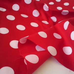 布人倶楽部（Fujin Club） Broad Polka-dot Print 日本製(Made in Japan) 42.5 inches (108 cm) Width (red, 59.1Inches)