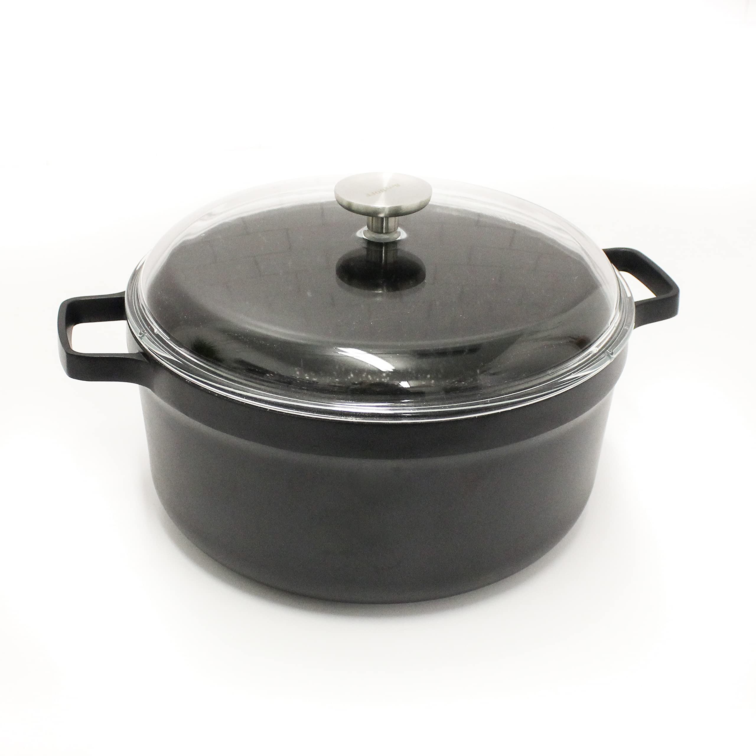 BergHOFF GEM Non-stick 11" Stockpot 7.7qt., Sturdy 2-Handle, Glass Lid, Ferno-Green, Non-Toxic PFOA-Free Coating, Ovensafe